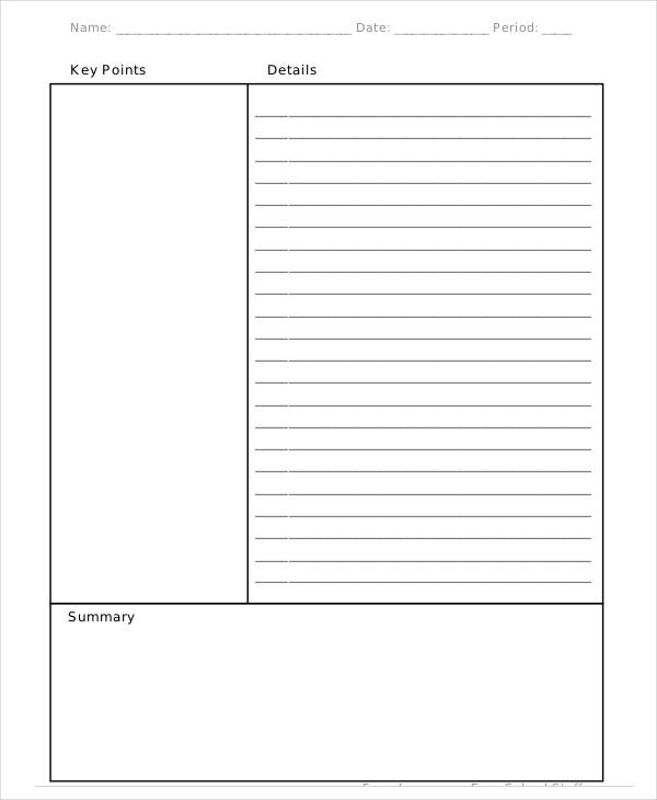 Cornell Notes Template For Google Docs Printable Word Searches