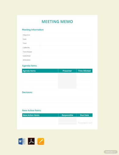 Meeting Memo - 33+ Examples, Format, Pdf | Examples