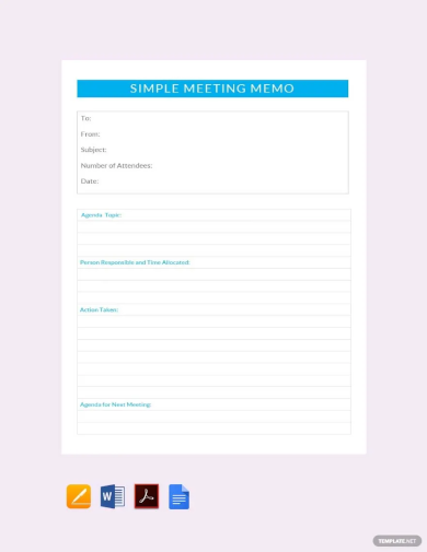 Meeting Memo - 33+ Examples, Format, Pdf | Examples