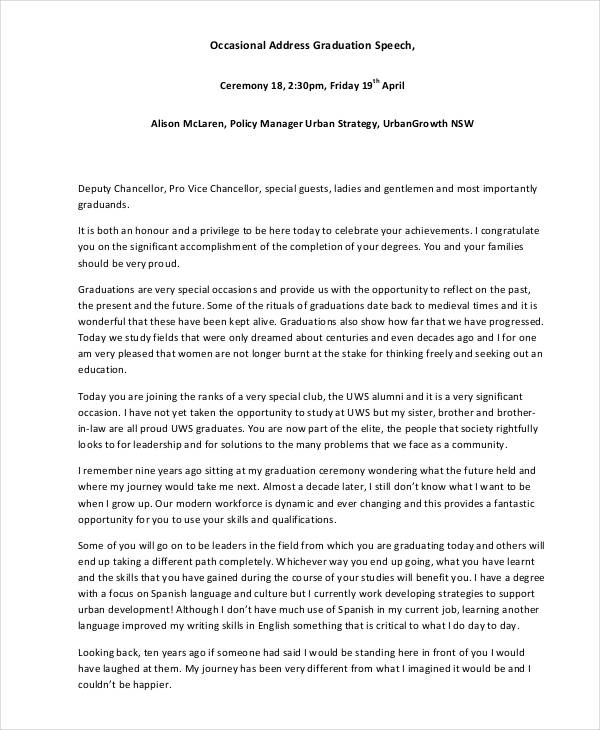 Special Occasion Speech 7 Examples Format Sample Examples