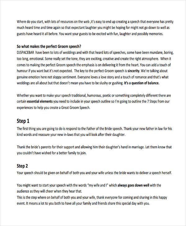Wedding Speech Outline Groom Wedding Speech Tips If You re The