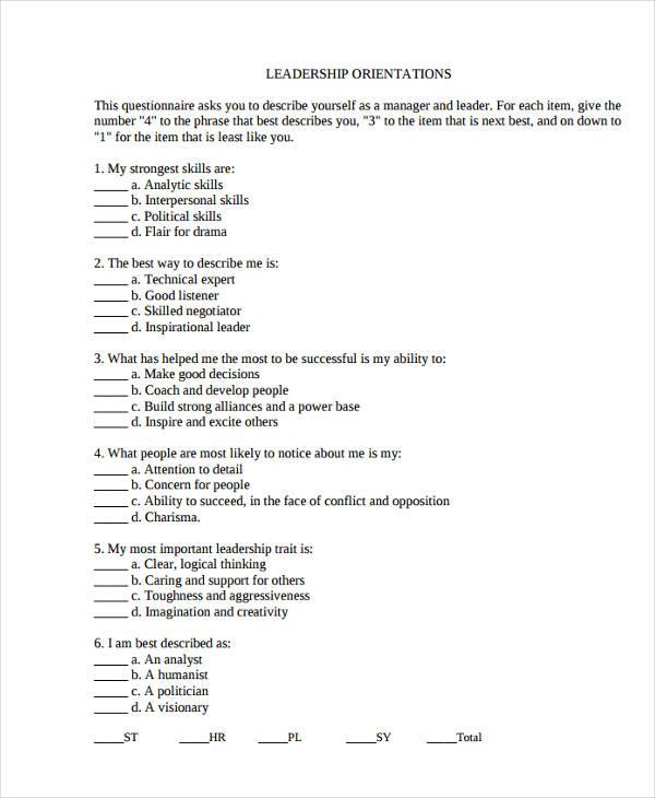 HR Questionnaire - 9+ Examples, Format, Pdf, Tips