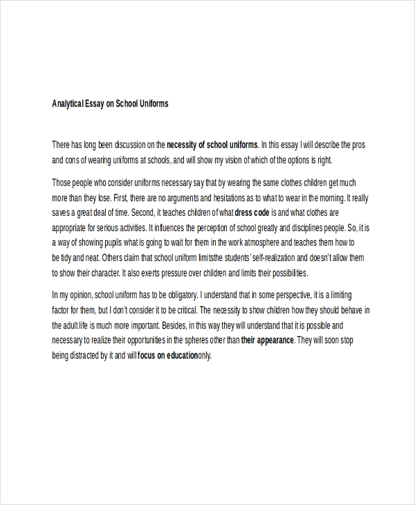 Analytical Essay - 6+ Examples, Format, Pdf | Examples
