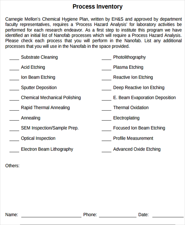 Process Inventory - Examples, Format, How to Analyze, Pdf