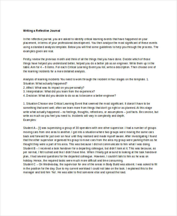  Reflective Journal Essay Example Reflective Essay Examples Archives 