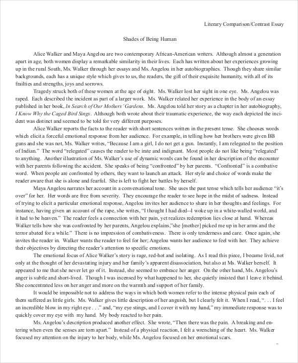  Compare And Contrast Introduction Sample Writing A Compare And 