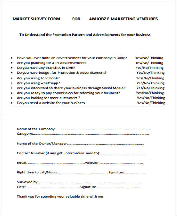 Marketing Research ionnaire 6 Examples Format Pdf Examples
