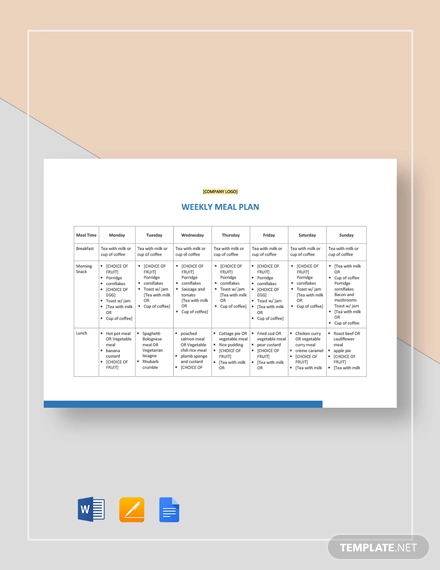 Meal Plan 9 Examples Format Pdf Examples
