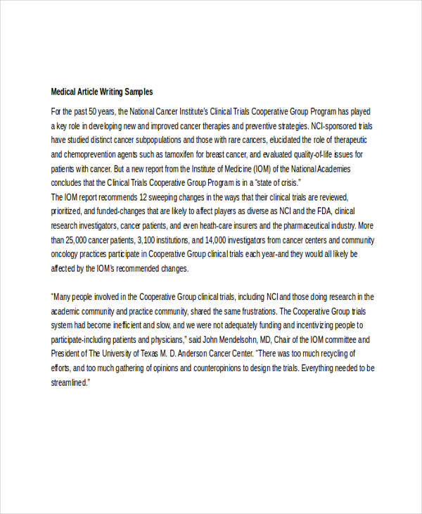 Article Writing Examples 10 Samples In DOC PDF Examples
