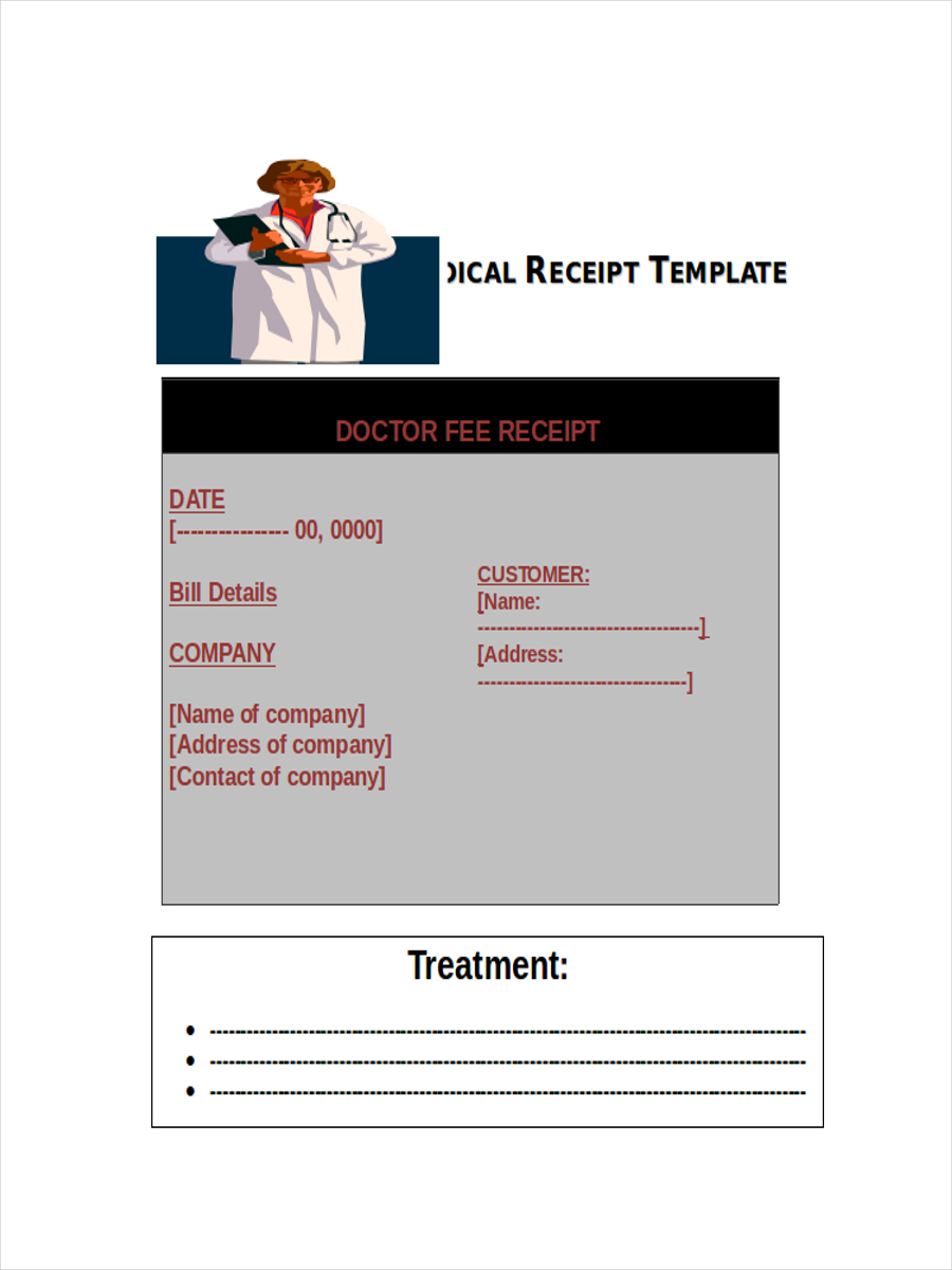Medical Receipt - 8+ Examples, Format, Word, Excel, Pages, Numbers ...