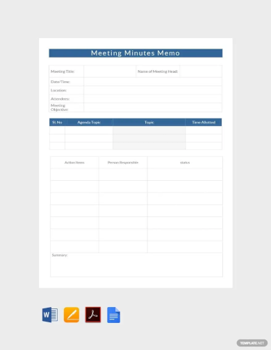 Meeting Memo - 33+ Examples, Format, Pdf | Examples