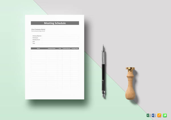 14 Meeting Schedule Examples In Editable PDF MS Word Pages Google Docs Google Sheets 