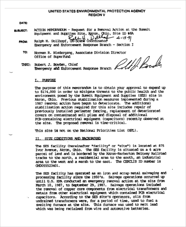 Action Memo - 6+ Examples, Format, Pdf | Examples