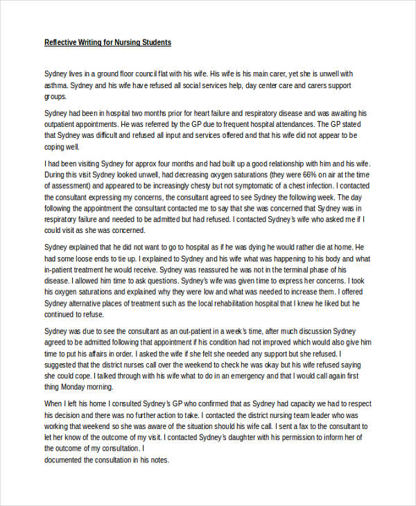 I Need An Example Of A Reflective Journal Reflective Writing