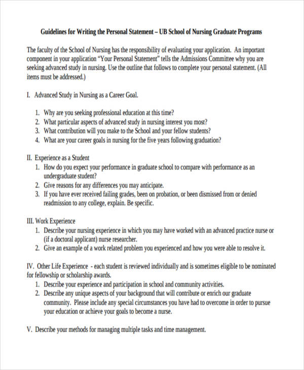 Graduate School Personal Statement - 5+ Examples, Format, Pdf | Examples