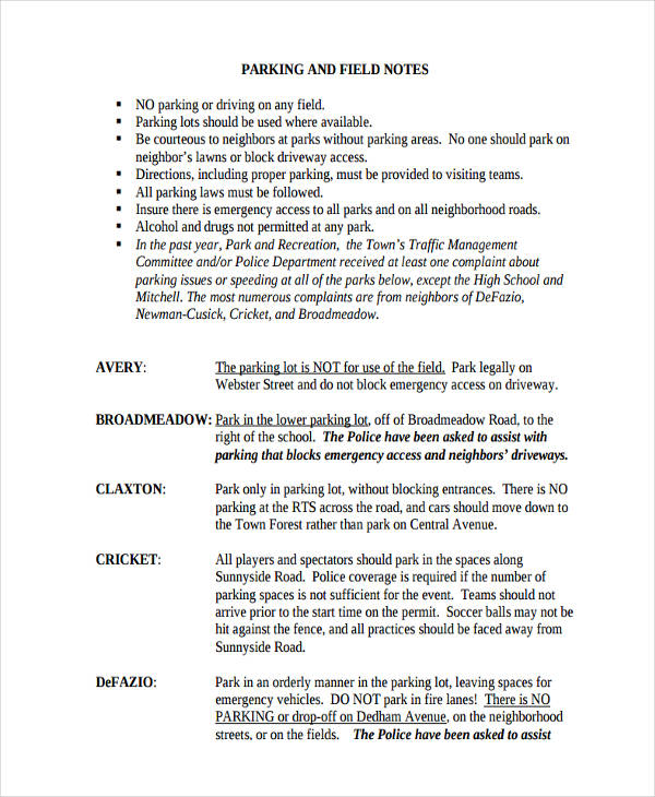 Field Note - 8+ Examples, Format, Pdf | Examples