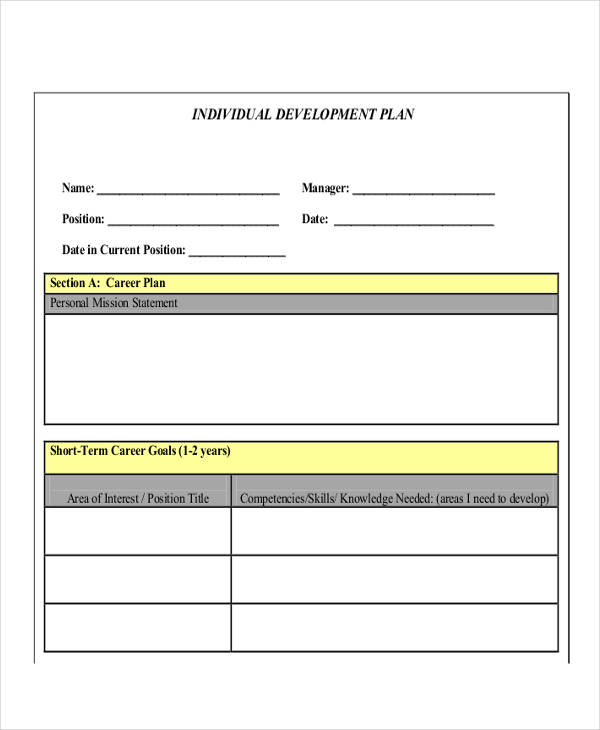 Individual Development Plan - 18+ Examples, Format, Pdf | Examples