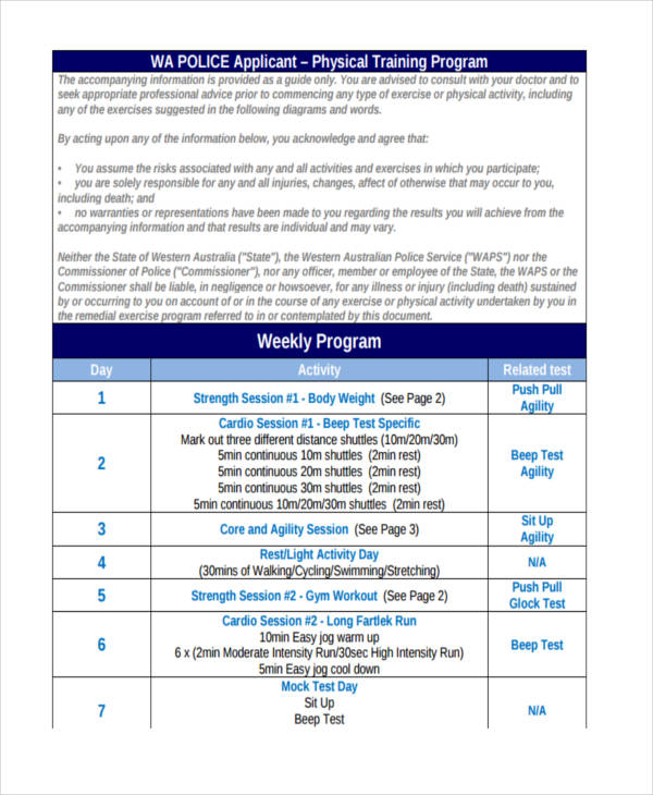 Training Program Examples 20 In PDF InDesign PSD MS Word 
