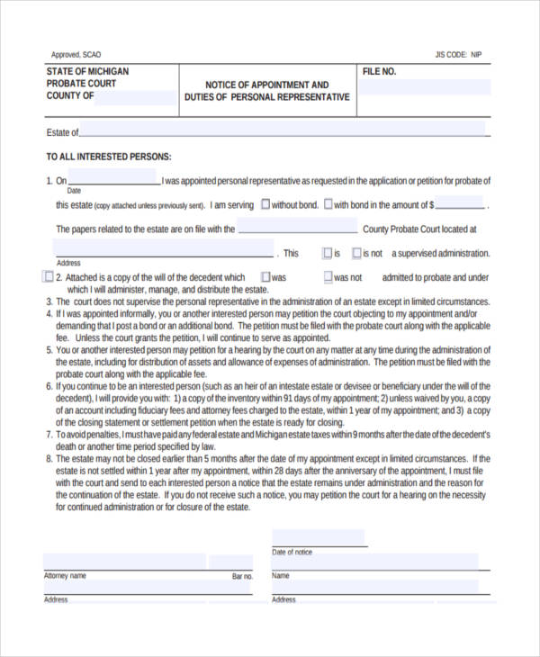 Appointment Notice - 7+ Examples, Format, Pdf | Examples