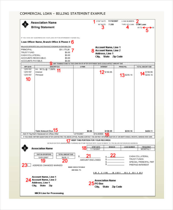 Billing Statement 7 Examples Format Pdf Examples