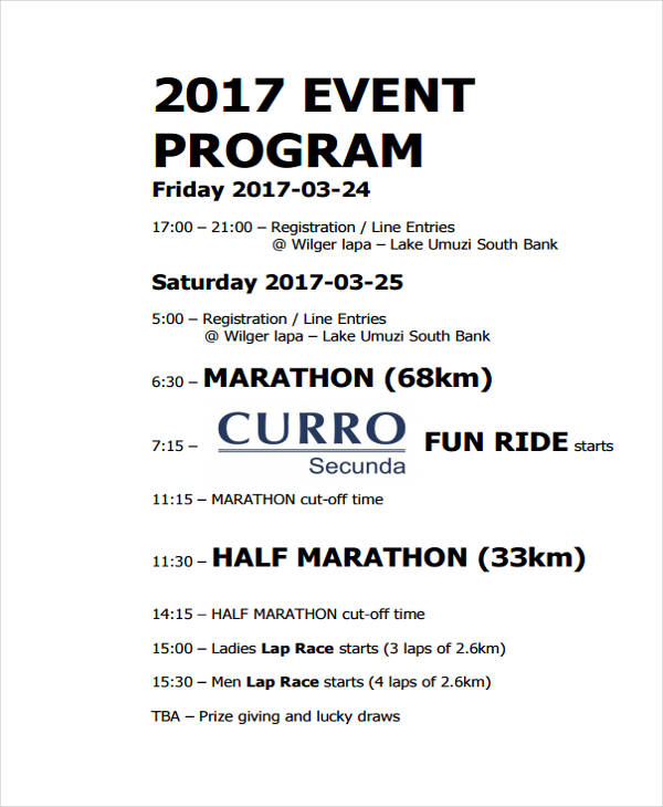 Program - 32+ Examples, Format, Pdf | Examples