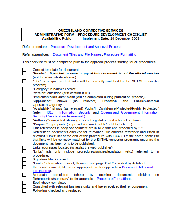Checklist Examples - 79+ in DOC | Examples