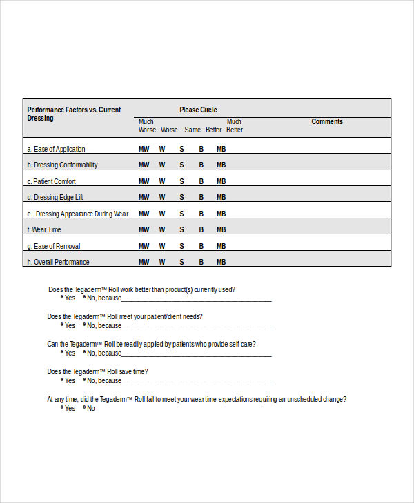 6 Product ionnaire Examples