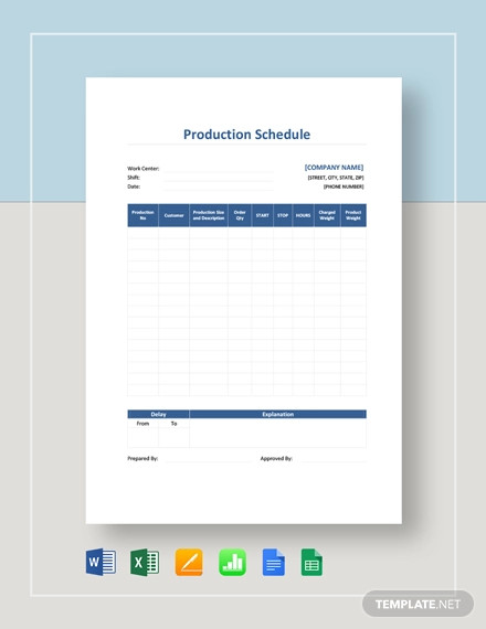 Production Schedule - 10+ Examples, Format, Pdf | Examples
