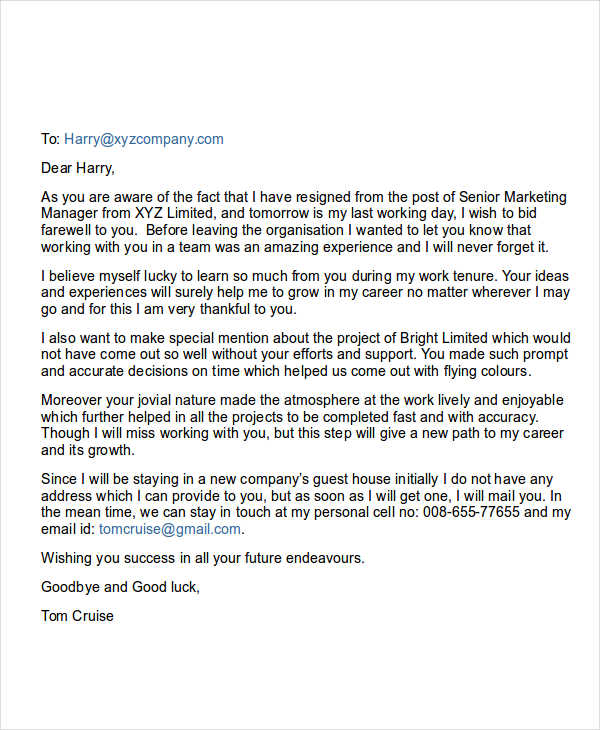 FREE 10 Goodbye Emails To Coworkers Examples Samples In Word Examples
