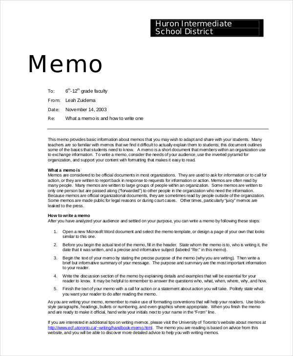 Student Memo 8 Examples Format Pdf Examples