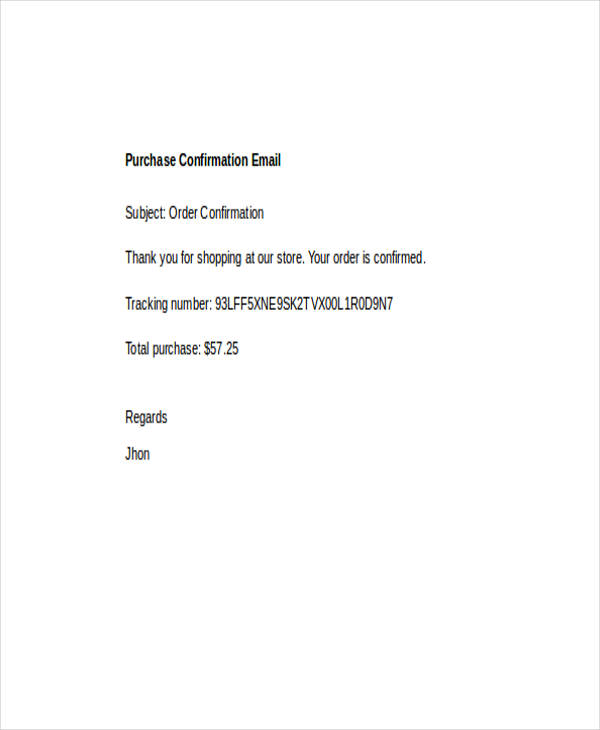 Confirmation Email - 10+ Examples, Format, Pdf | Examples