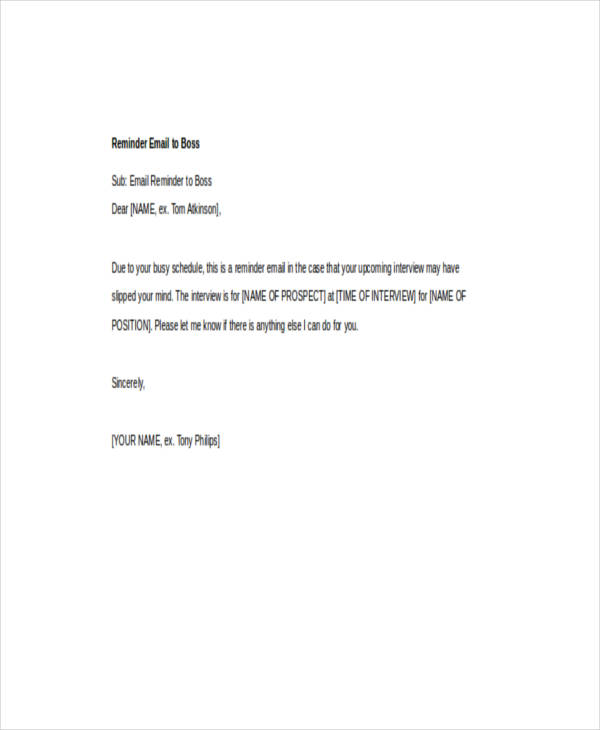 Reminder Email Examples Format Pdf Examples