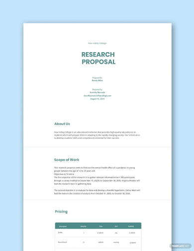 Research Proposal Examples - 29+ in PDF | DOC | Pages | InDesign | Word ...