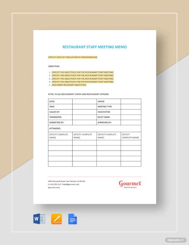 Meeting Memo - 33+ Examples, Format, Pdf | Examples