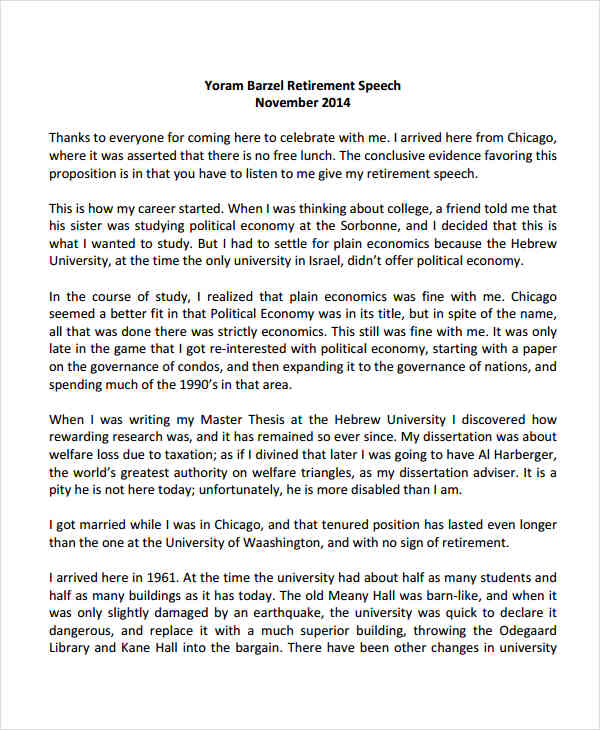 Presentation Speech 4 Examples Format Sample Examples