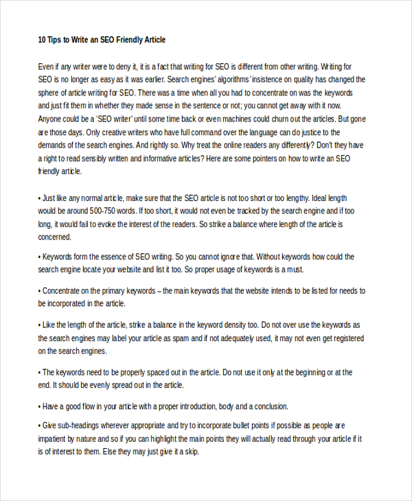 Article Writing Examples 10 Samples In DOC PDF Article Writing Examples 10 Samples In DOC PDF