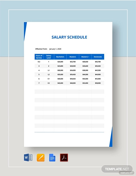 Salary Schedule - 9+ Examples, Format, Pdf | Examples