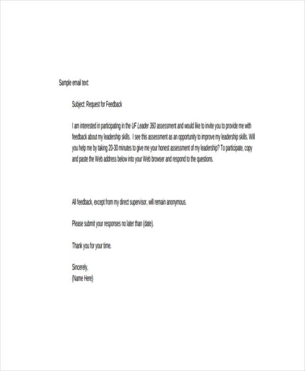 6 Feedback Email Examples To Download