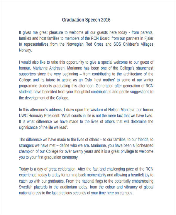 School Essay Graduation Speech Essay