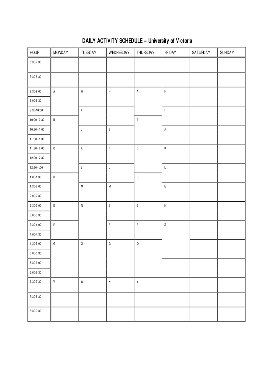 10 Activity Schedule Examples In Google Docs MS Word Pages PDF Excel Examples