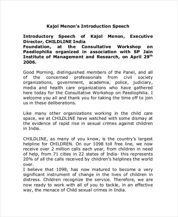 Speech Samples Free Sample Of Speeches
