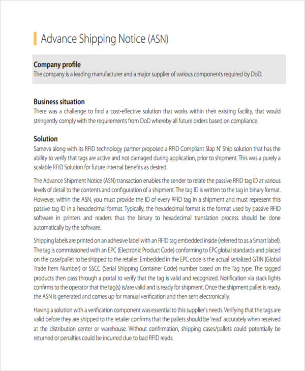 Short Notice - 8+ Examples, Format, Pdf | Examples