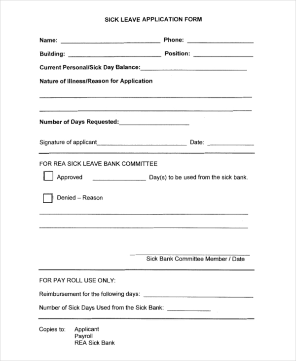 Leave Application - 7+ Examples, Format, Pdf | Examples