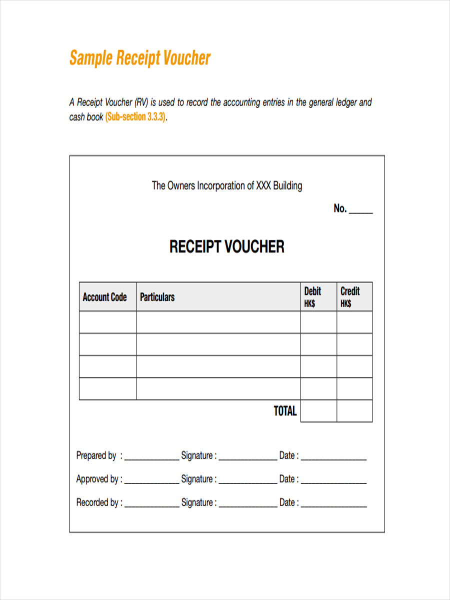 Receipt Voucher - 8+ Examples, Format, Pdf | Examples