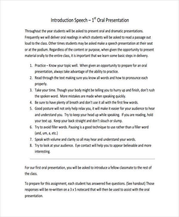 Speech Examples 23 In PDF Examples