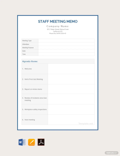 Meeting Memo - 33+ Examples, Format, Pdf | Examples