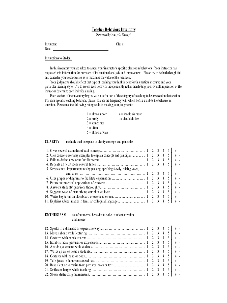 Classroom Inventory - 7+ Examples, Format, Pdf | Examples