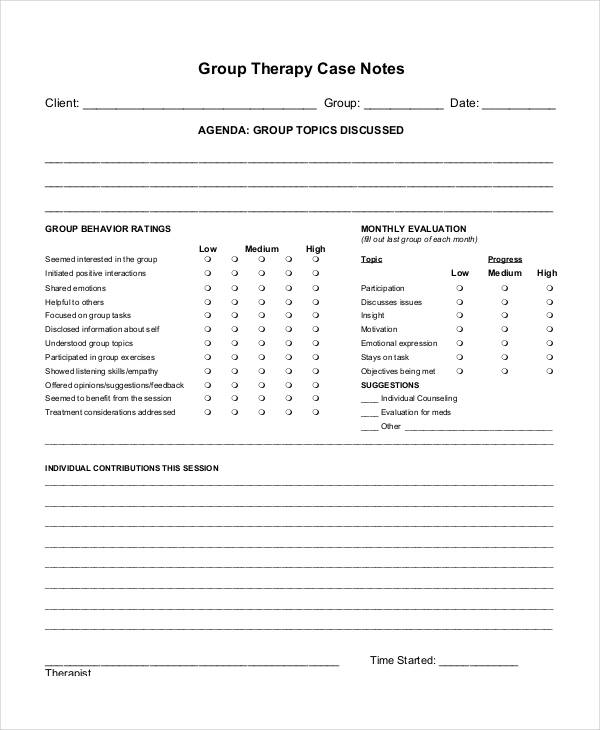 Therapy Note - 5+ Examples, Format, Pdf | Examples