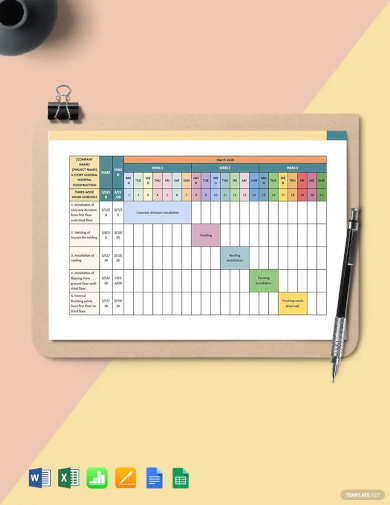 Construction Schedule Examples - 38+ in PDF | Excel | MS Word | Numbers ...