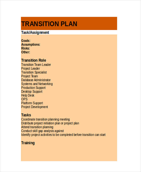 Transition Plan 12 Examples Format Pdf Examples